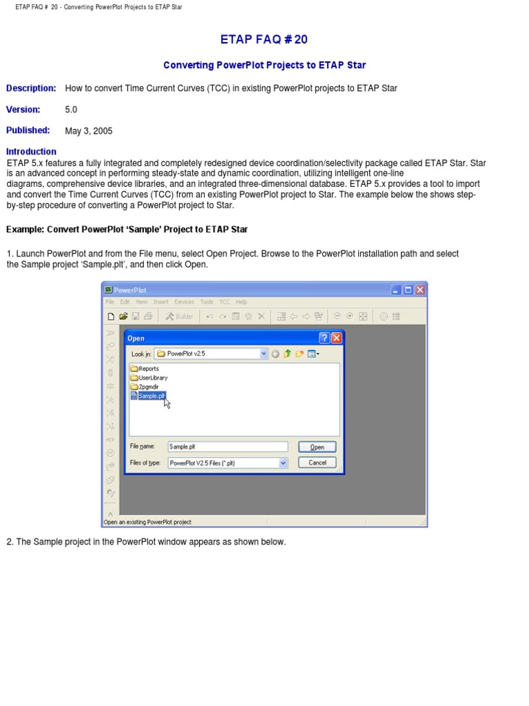 ETAP FAQ - Converting Powerplot Projects | PDF | Fuse (Electrical) | Relay
