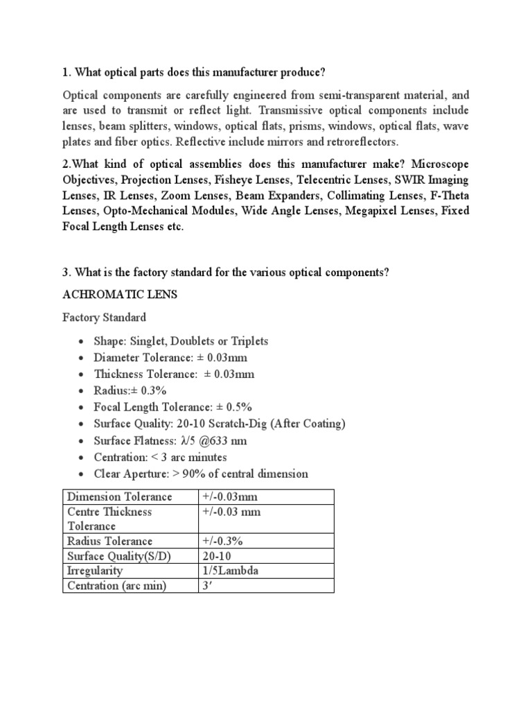 Optical Parts | PDF | Mirror | Optics