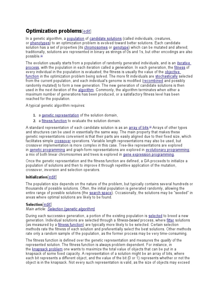 Optimization Problems: Initialization | PDF | Genetic Algorithm | Applied Mathematics