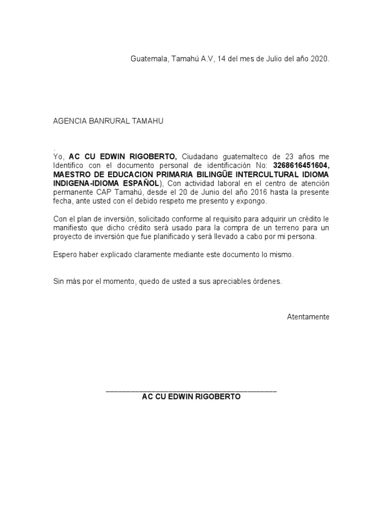 Solicitud Banrural | PDF