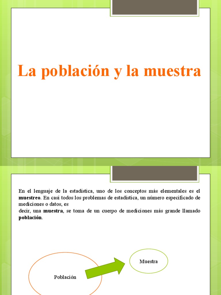 Población y Muestra | PDF | Muestreo (Estadísticas) | Desviación Estándar