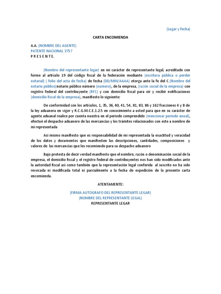 Carta Encomienda | PDF