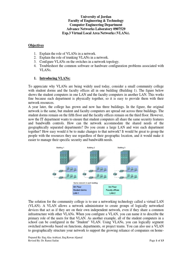 Experiment3 VLAN | PDF | Network Switch | Computer Network