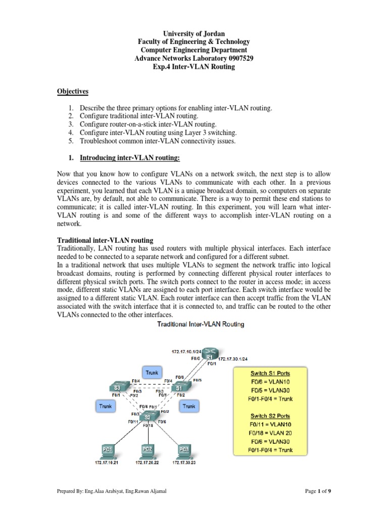 Exp4 inter-VLAN Routing | PDF | Network Switch | Router (Computing)
