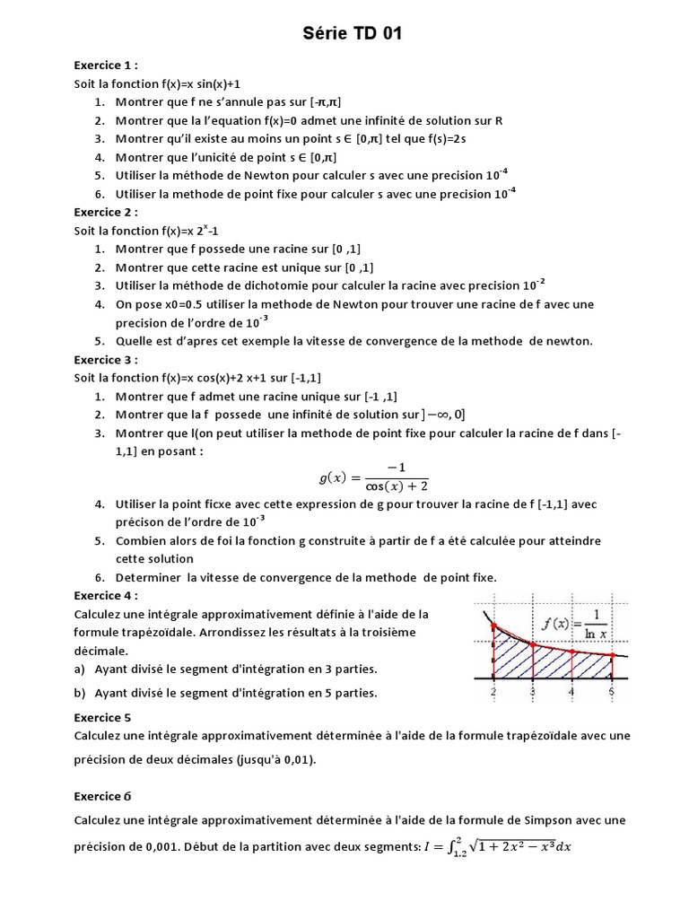 TD 1 solution-ELT-ELM-L2-Méthodes Numériques PDF | PDF | Pi | Fonction monotone