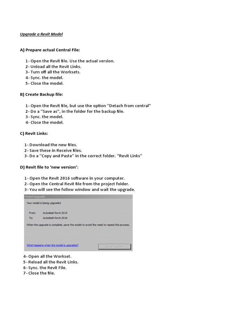 Revit Model Upgrade Guide | PDF | Computers