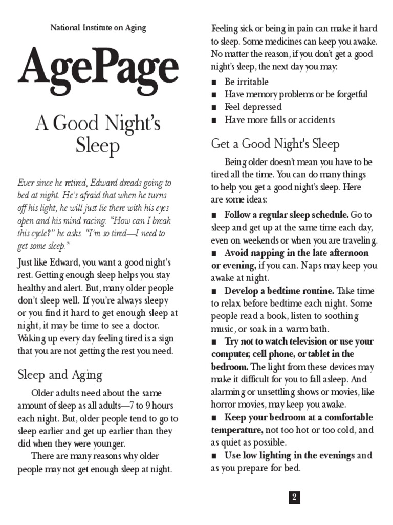 A Good Nights Sleep | PDF | Insomnia | Sleep