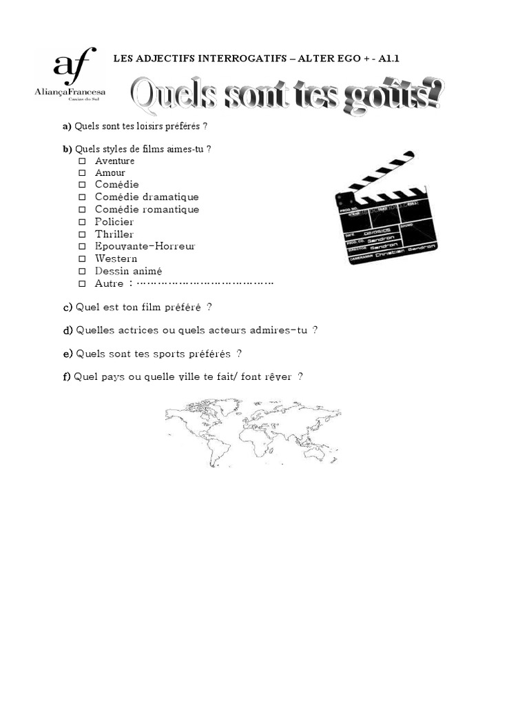 A1.1 - Quels Sont Tes Gouts | PDF