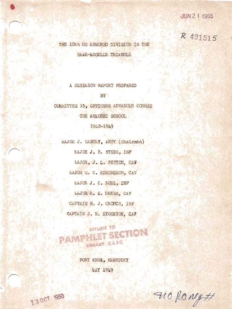 WWII 10th Armored Division | PDF | Division (Military) | International ...