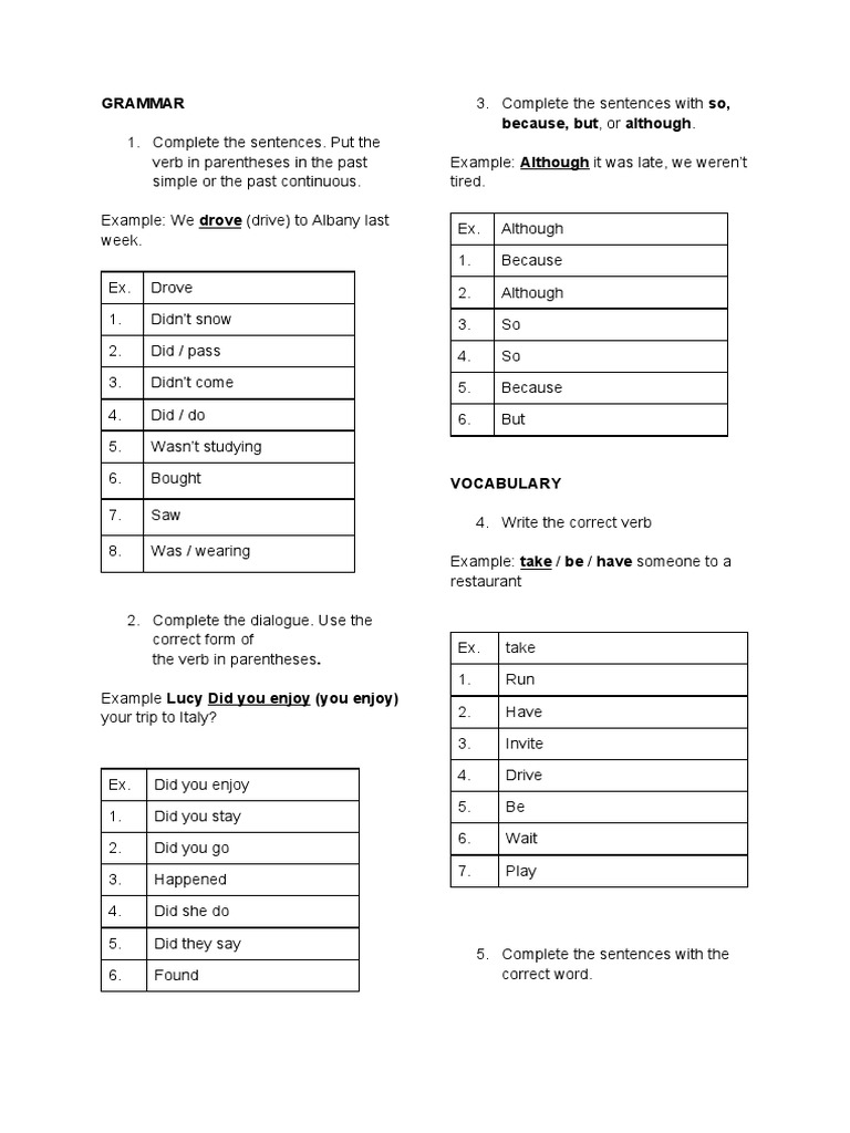 Grammar Because, But, or Although | PDF