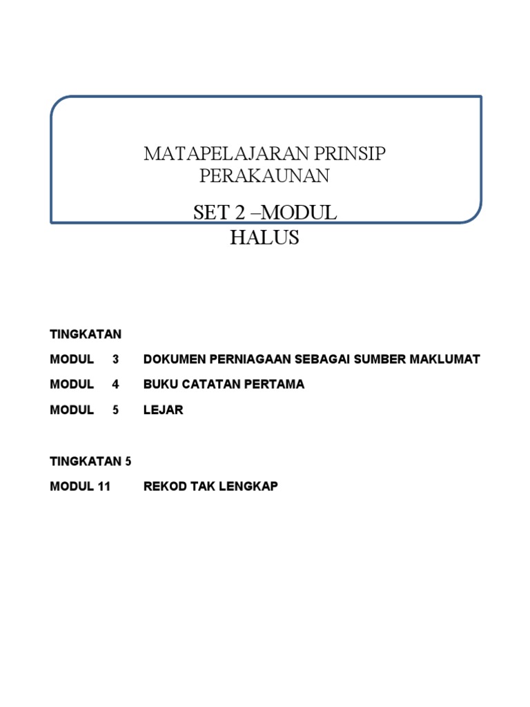 Set 2 Modul Halus P Akaun | PDF