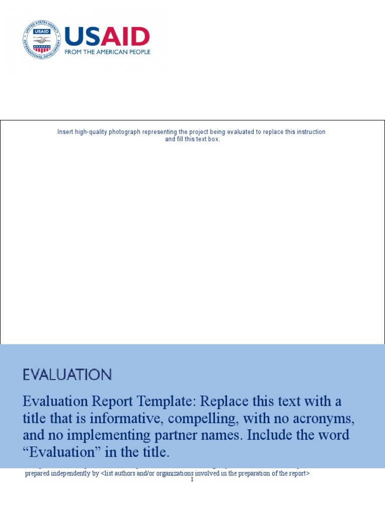 USAID Sample Evaluation Report Template Final | PDF | Survey ...