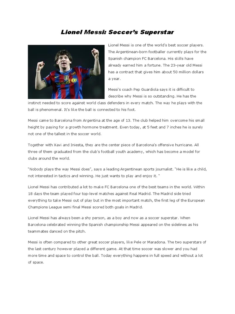 (TALLER 20 ABRIL) Reading-Activity-Lionel-Messi-Activities-Promoting ...