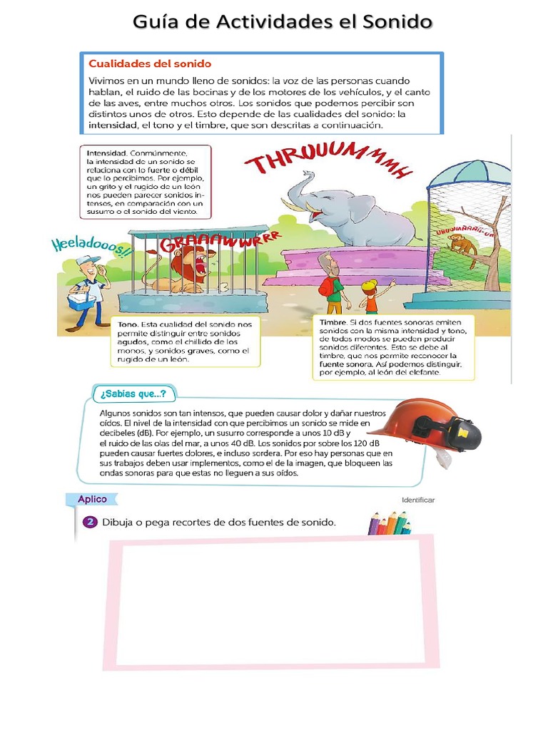 Guia de Actividades El Sonido 3° | PDF