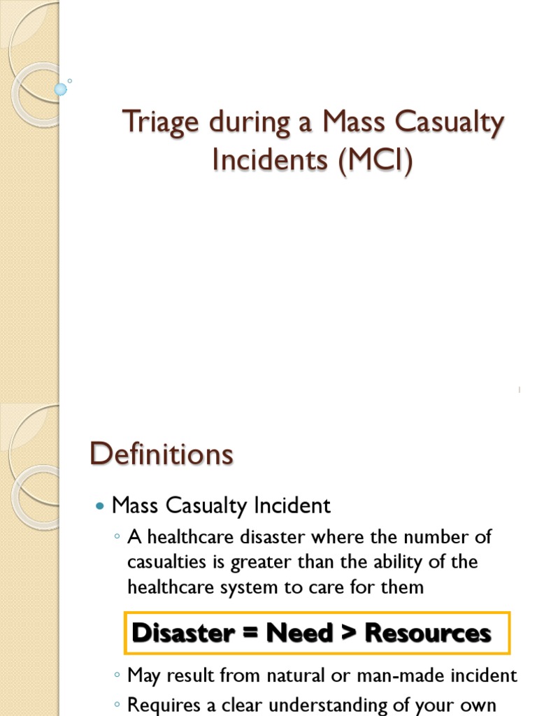 Triage During Mass Casualty Incidents MCI - Combined | PDF | Natural ...