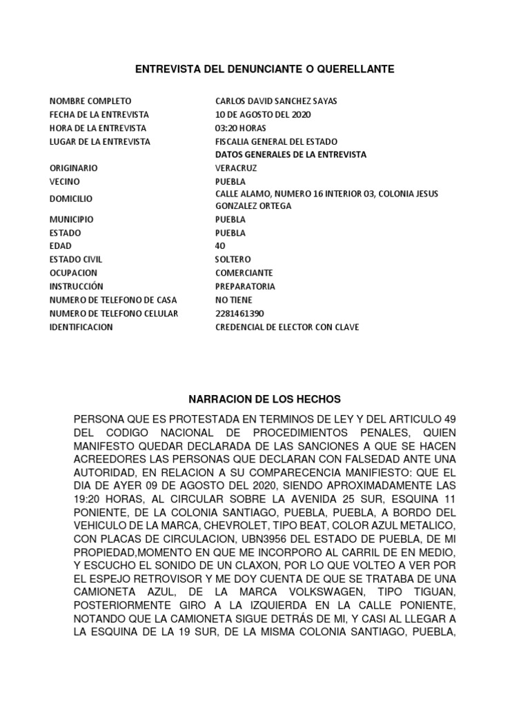 Carpeta de Investigacion P.Penal PDF | PDF | Queja | Justicia