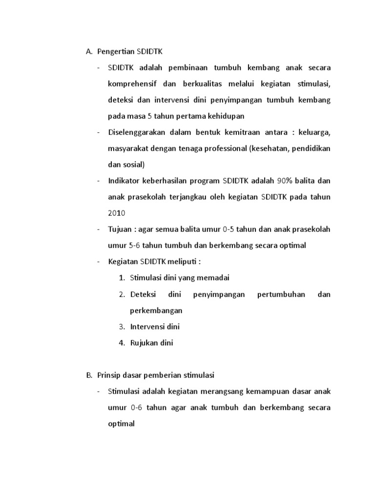 Pengertian SDIDTK | PDF