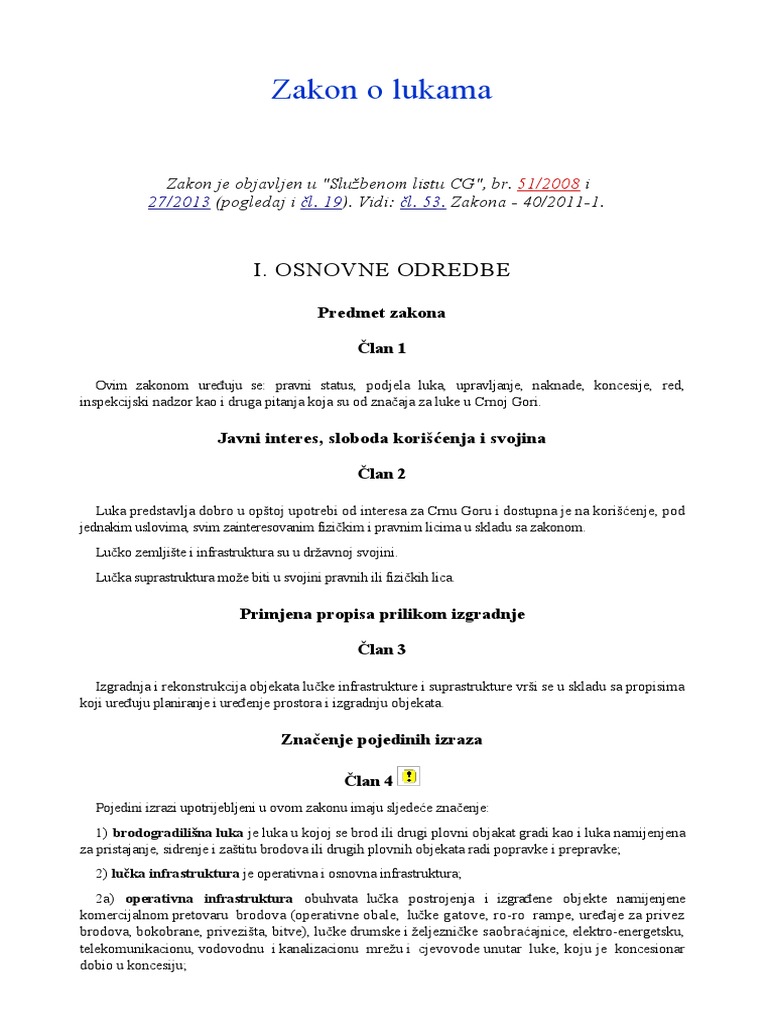 Zakon o Lukama | PDF