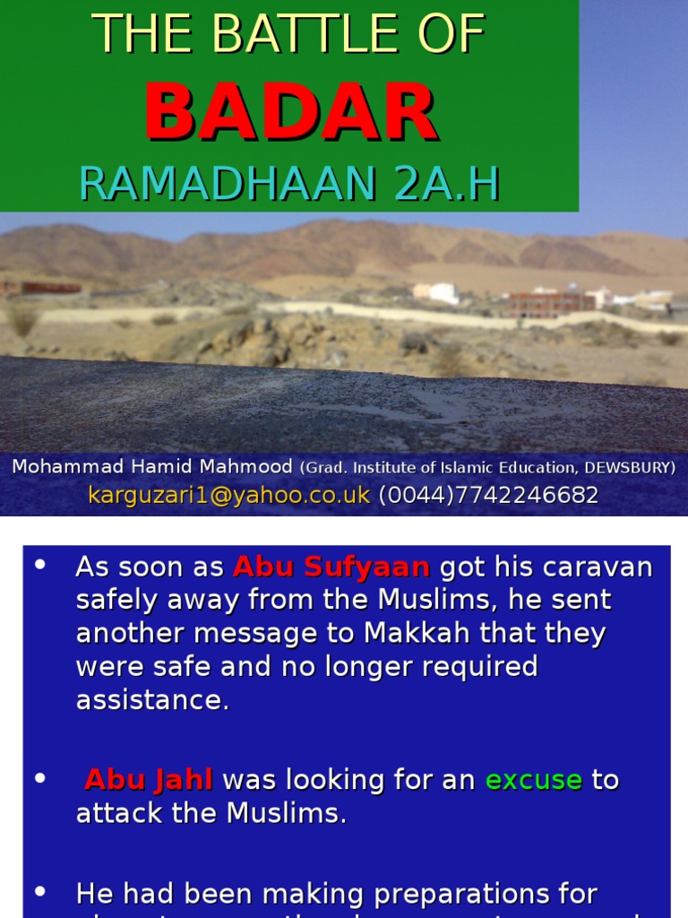 The Battle of Badar | Medina | Life Of Muhammad