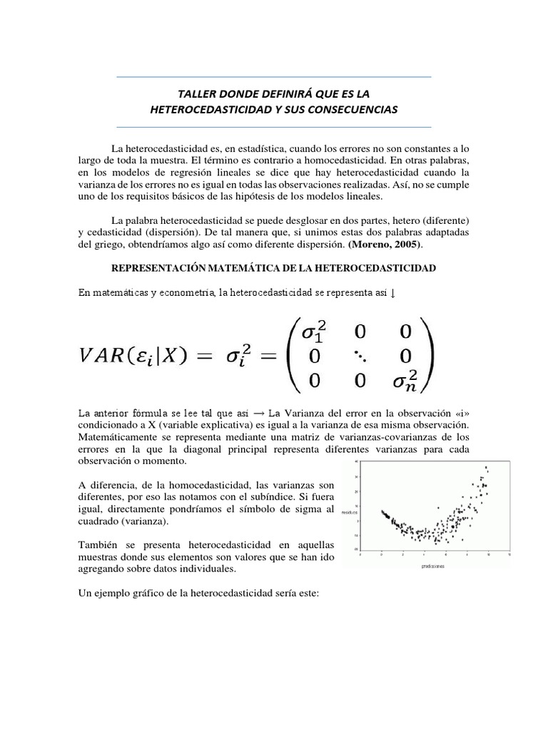 Que Es La Heterocedasticidad y Sus Consecuencias | PDF | Análisis ...