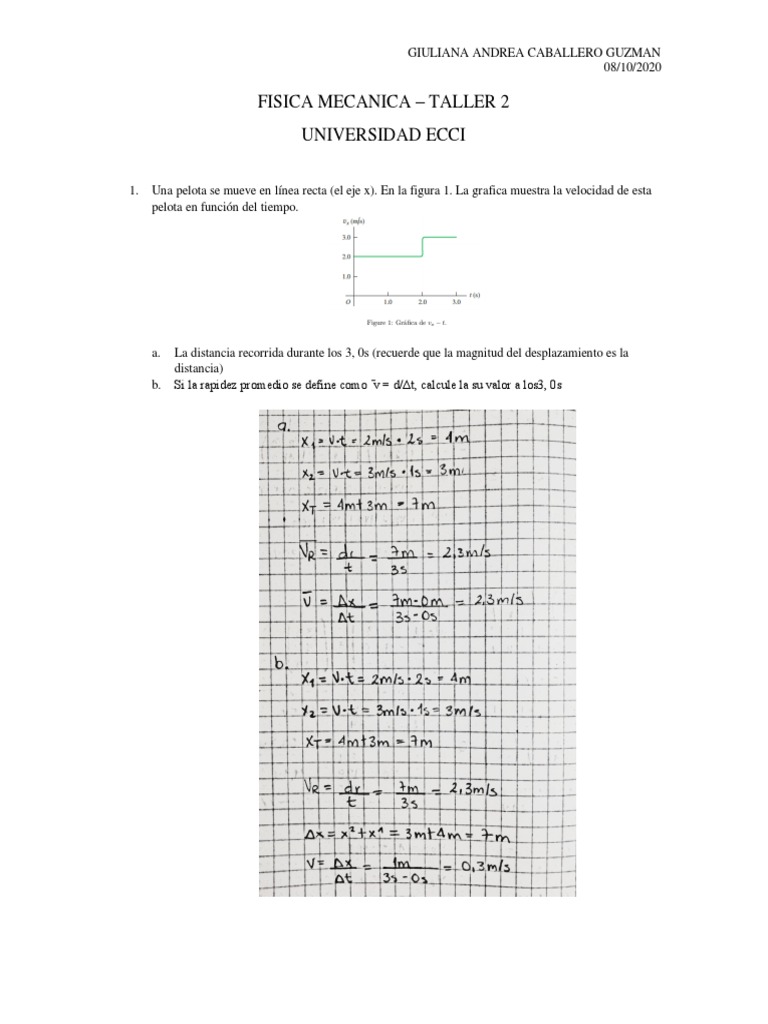 Taller 2 Fisica Mecanica Giulianaandreacaballeroguzman Pdf Pdf