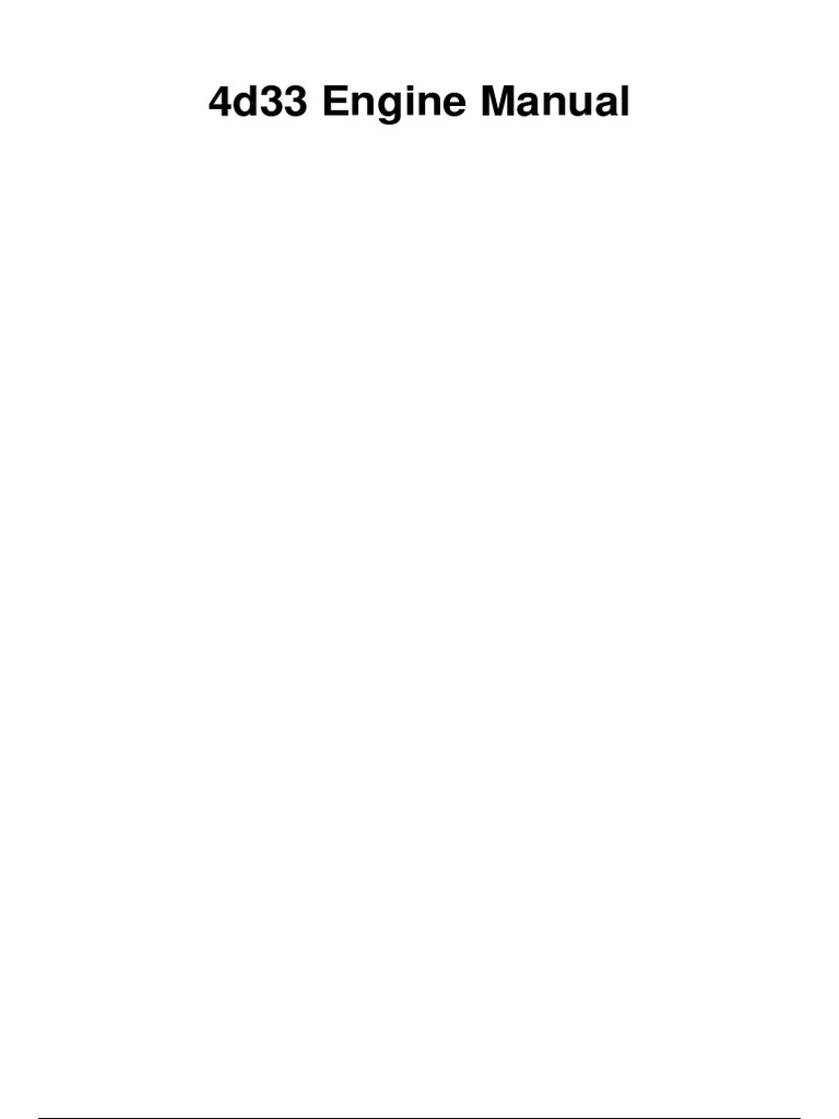 4d33 Engine Manual | PDF | Car | Land Vehicles