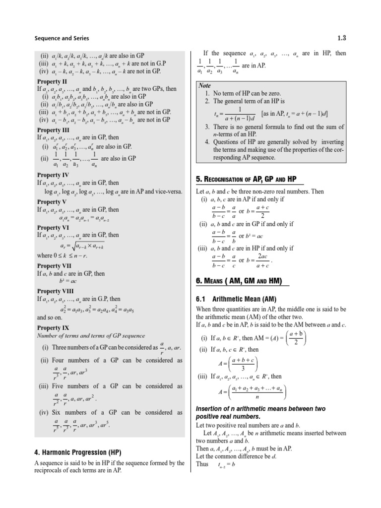 R Ap, GP HP: Sequence and Series | PDF | Teaching Mathematics ...