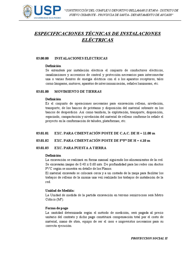 Especificaciones Técnicas Eléctricas | PDF | Hormigón | Aislador (Electricidad)