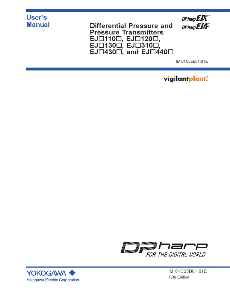 User's Manual: Differential Pressure and Pressure Transmitters EJ 110 ...
