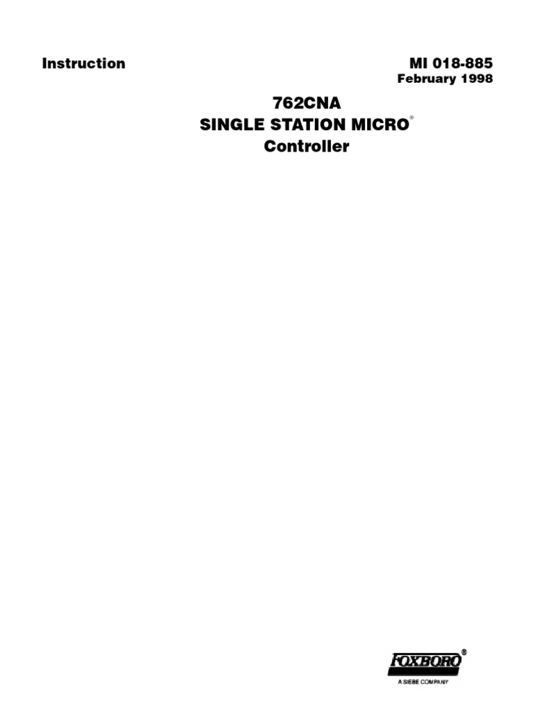 Controlador 760 Foxboro PDF | PDF | Control Theory | Computer Terminal