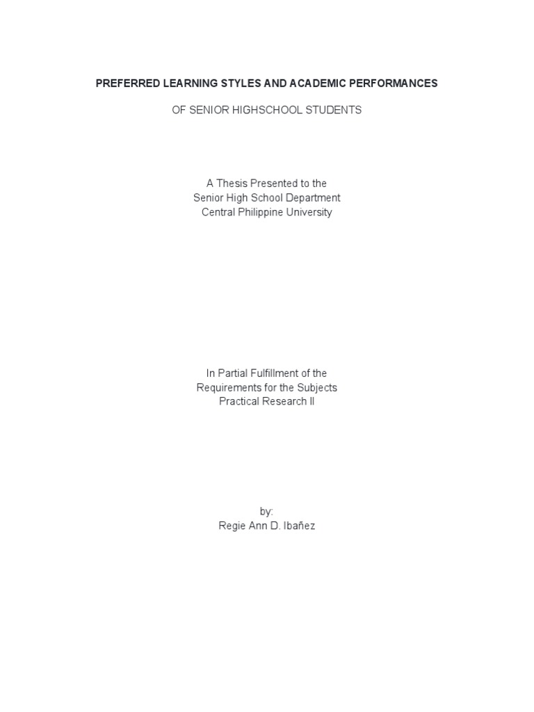 Research Project Final | Download Free PDF | Learning Styles | Learning