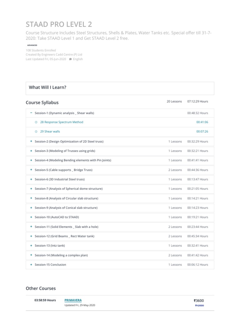 Staad Pro Level 2 - Ecc India | PDF | Economic Sectors | Structural ...