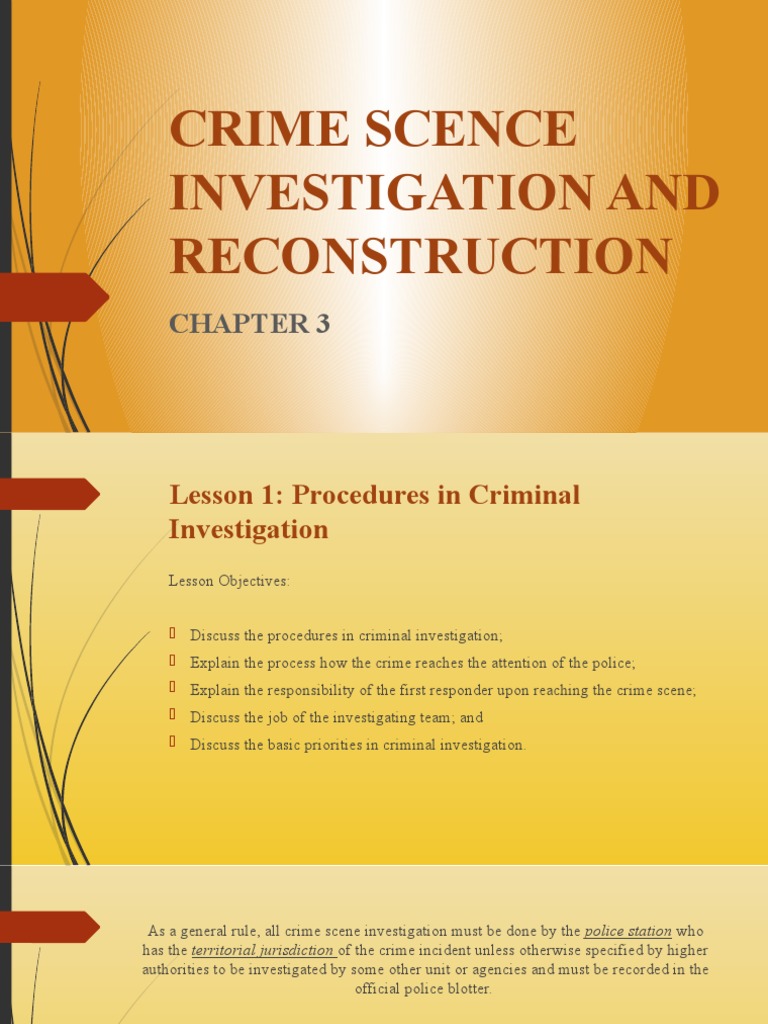 Crime Scence Investigation and Reconstruction | PDF | Crime Scene | Police