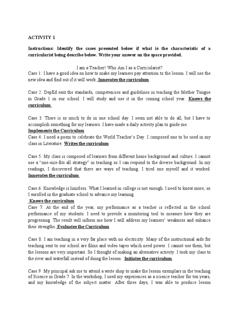 Activity 2 | Download Free PDF | Curriculum | Schools