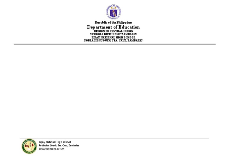 Department of Education: Republic of The Philippines | PDF