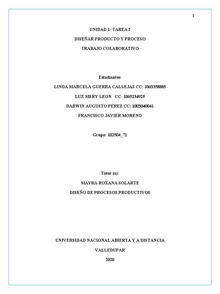 Trabajo Colaborativo - Tarea2 - Grupo 102504 - 71 | PDF | Leche | Panes