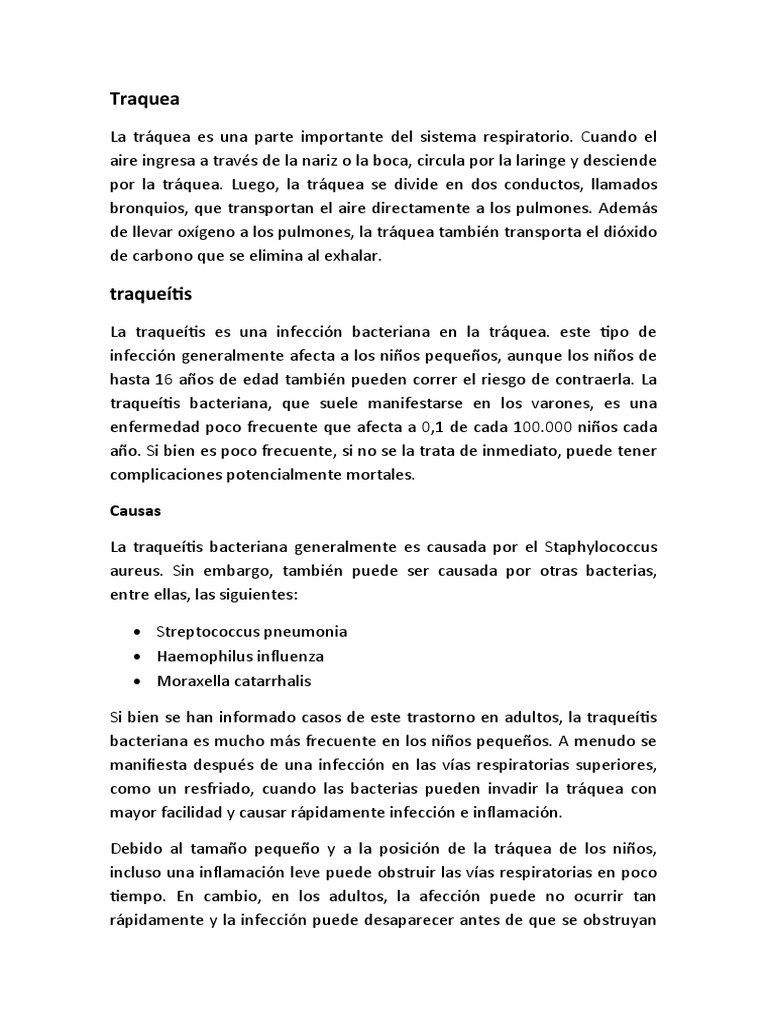 Traquea | PDF | Tos | Sistema respiratorio