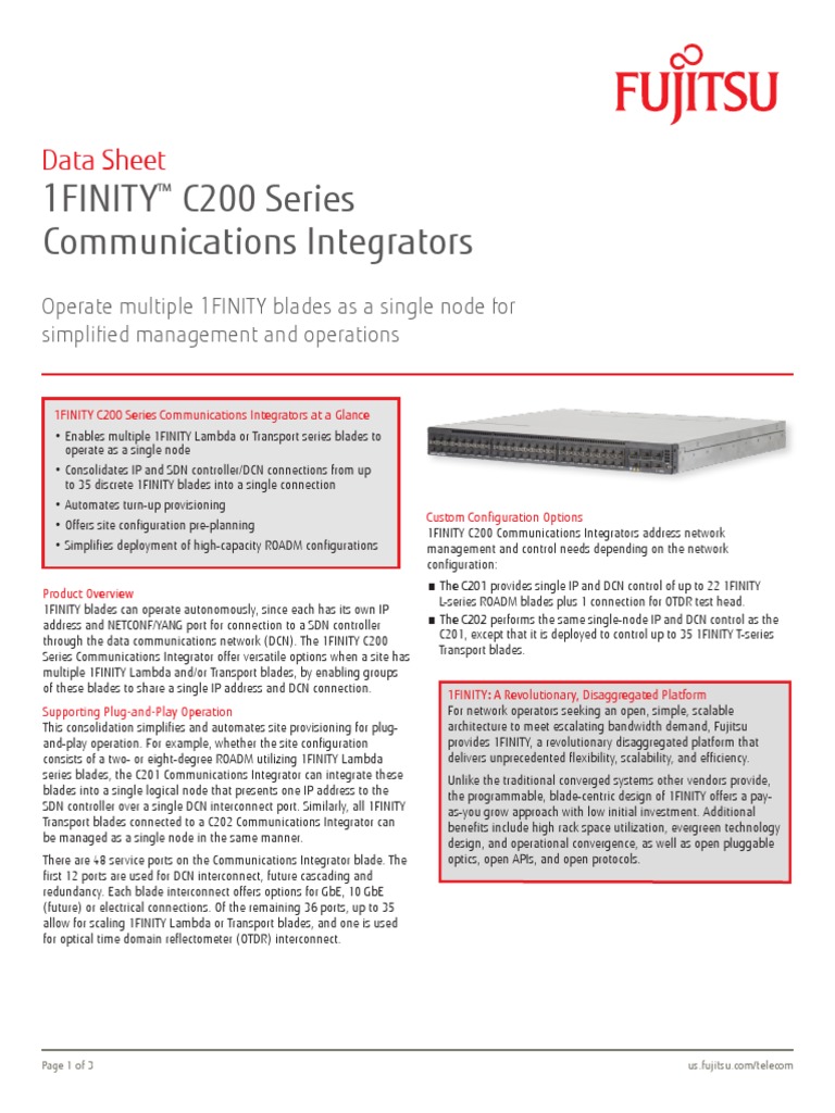 1FINITY C200 Data Sheet | PDF | Computer Network | Electronics