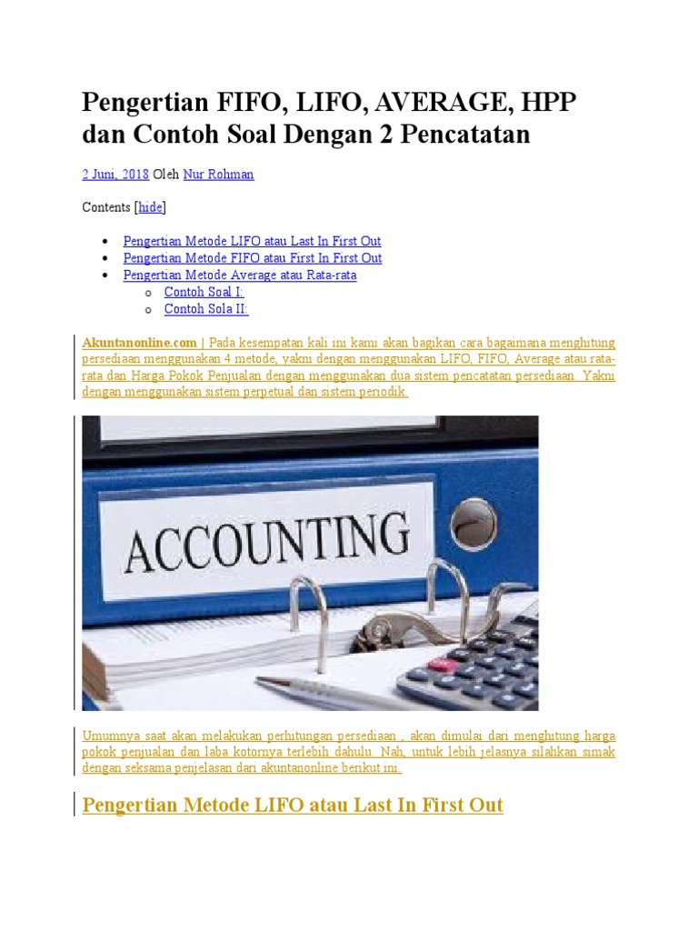 Pengertian FIFO | PDF