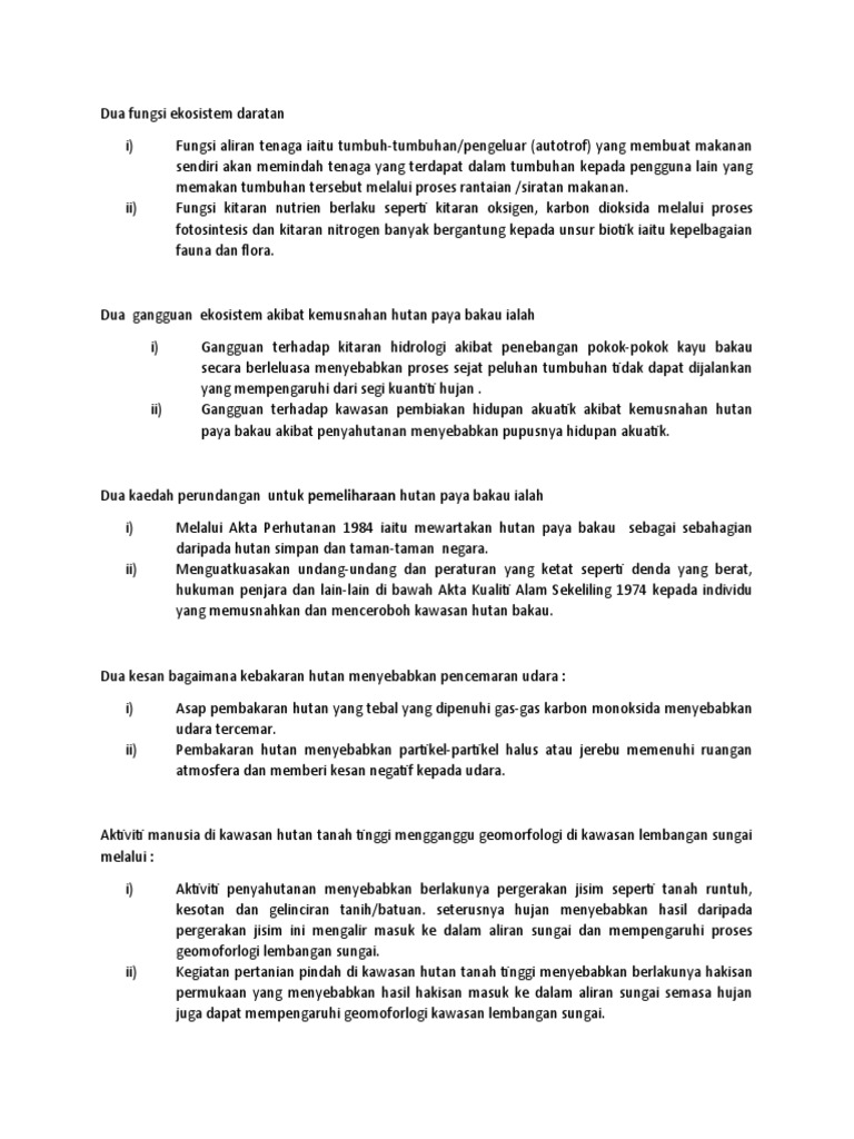 Dua Fungsi Ekosistem Daratan | PDF