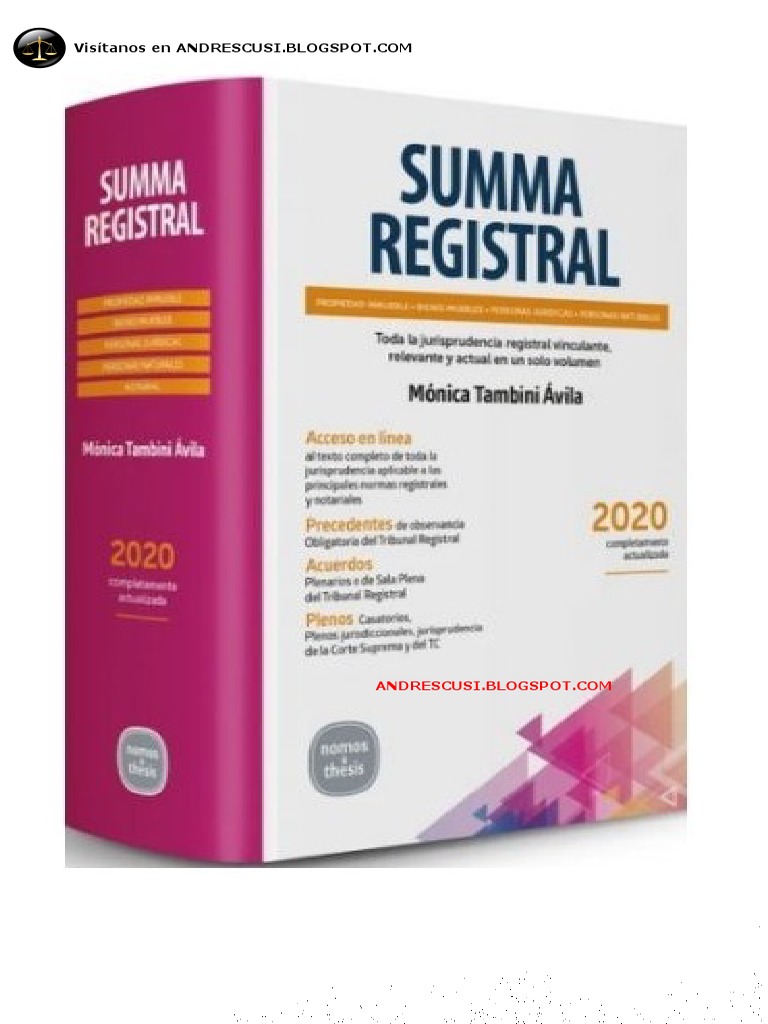 Summa-Registral 2020 PDF | PDF | Caso de ley | Ley procesal