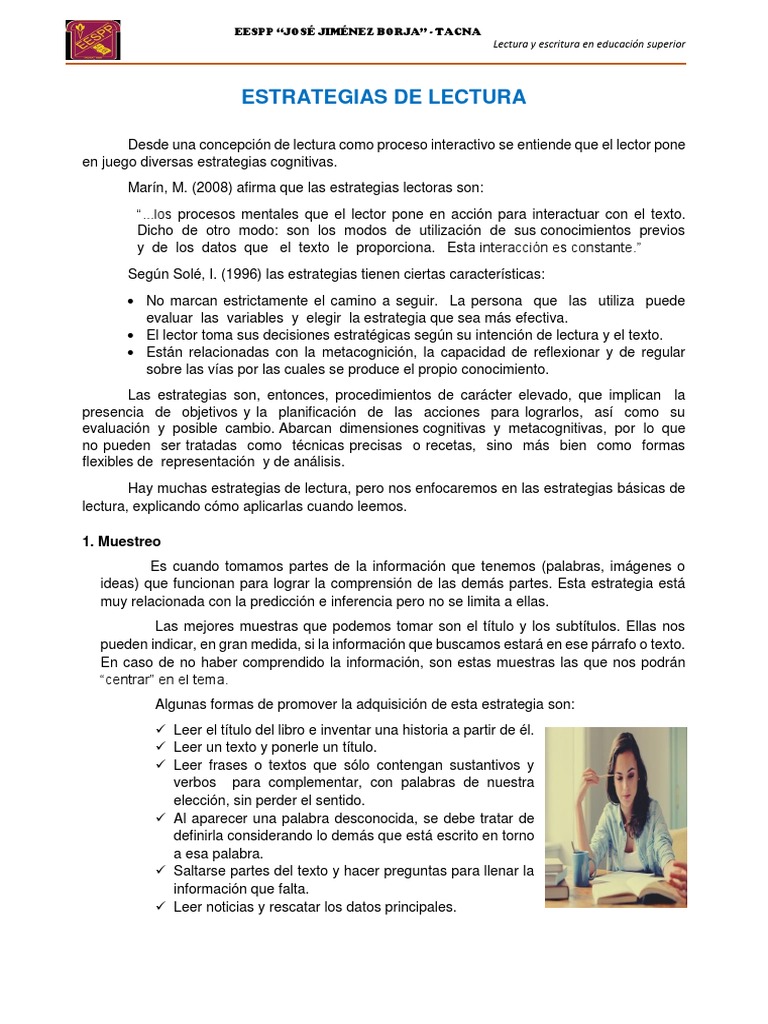 Estrategias de Lectura: Predicción y Anticipación | PDF | Teoria de la ...