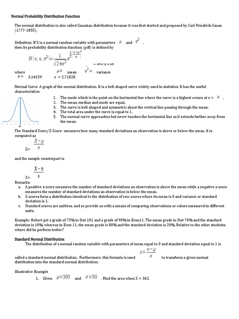 Normal Probability Distribution and Z Table | PDF | Normal Distribution ...