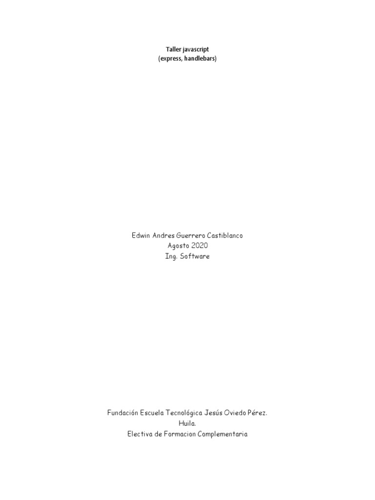 Taller Javascript | PDF | J Query | Script Java