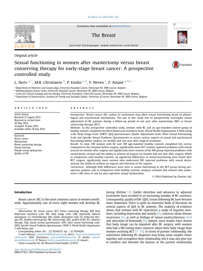 Aerts Et Al 2014 | PDF | Sexual Dysfunction | Sexual Arousal