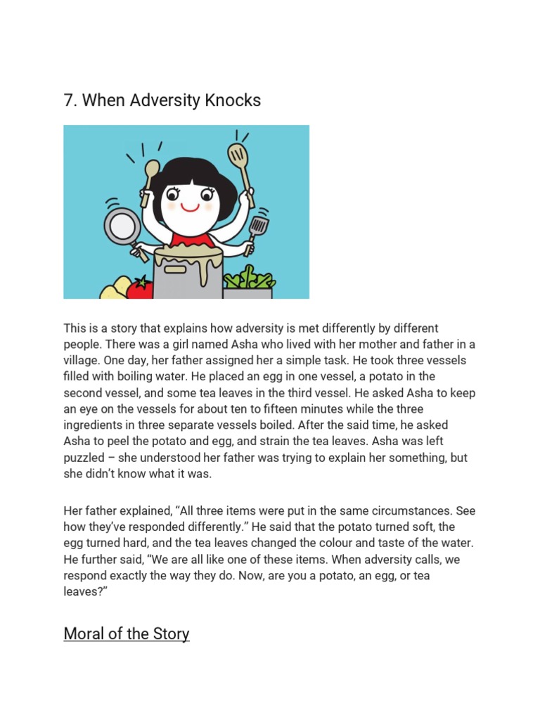 When Adversity Knocks: Moral of The Story | PDF
