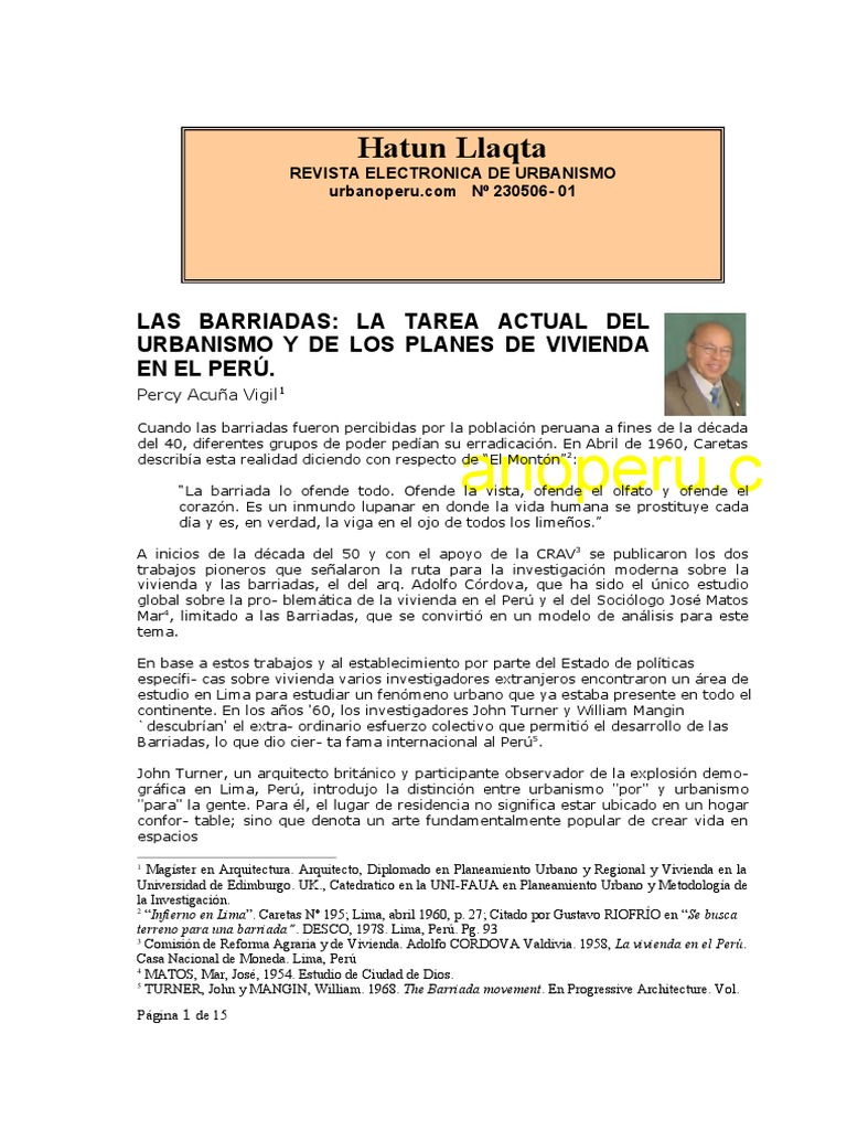 Barriadas | PDF | Lima | Perú