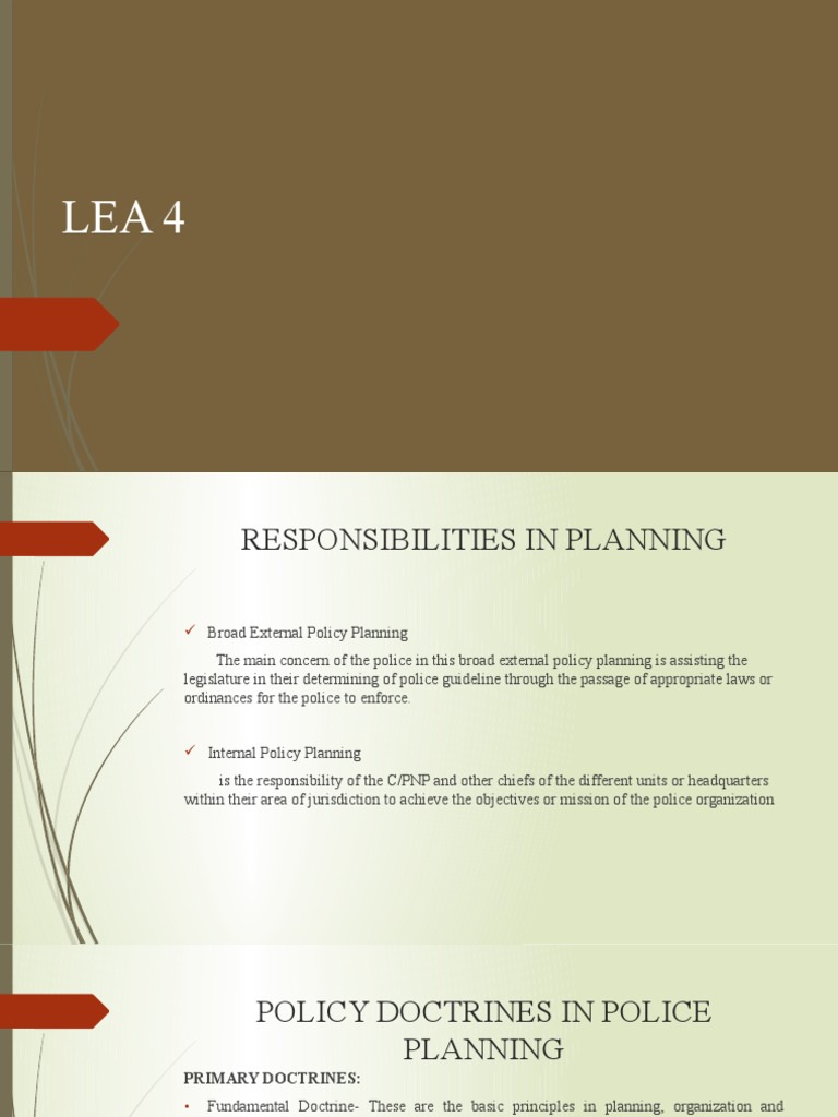 PNP Planning Responsibilities | PDF | Police | Goal