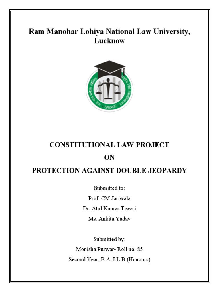 Project On Double Jeopardy | PDF | Double Jeopardy | Double Jeopardy Clause