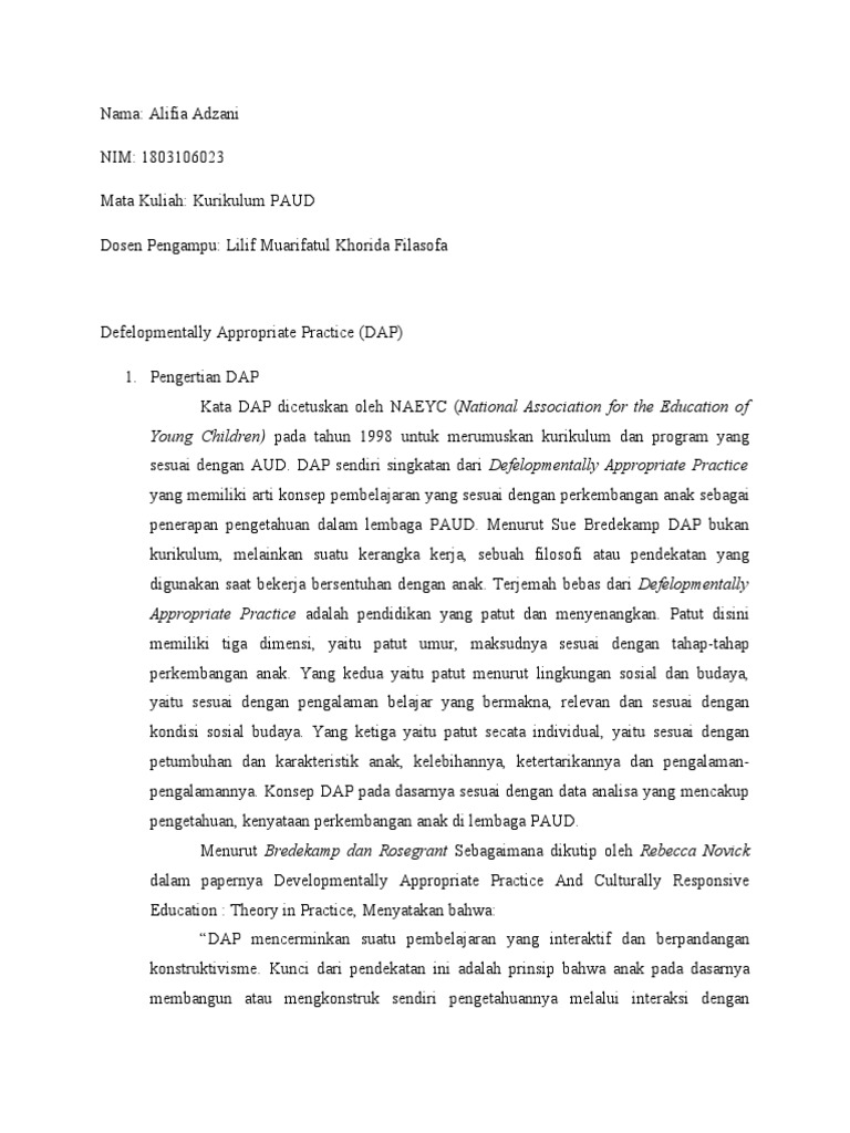 Alifia Adzani DAP | PDF